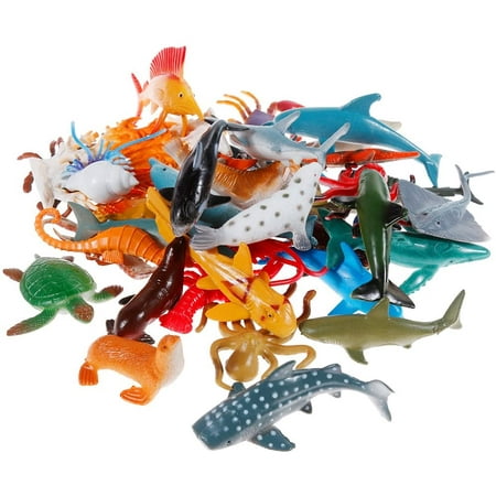 Bail 38PCS Sea Animal Figures Animal Toys Mini Sea Animal Toys Set ...