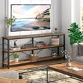 70.8'' Rustic Sofa Table, TV Stand Console, Storage Shelves for Living ...