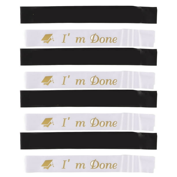 4 Sets Graduation Stole with Gold Glitter Letter Good Decoration Simple ...