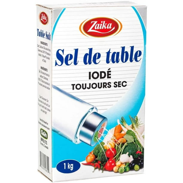 Zaika Iodized Table Salt, 35.27 Oz (1 KG) All-Natural Salt Coarse ...