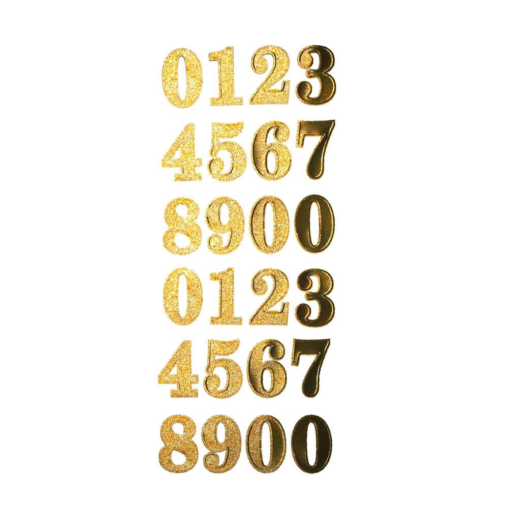 Glitter Number Photo Safe Foil Stickers, Gold, 1-1/2-Inch, 24-Count ...