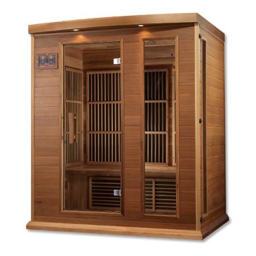 Maxxus 3-Person Corner Low EMF (Under 8MG) FAR Infrared Sauna (Canadian Hemlock) - Walmart.com