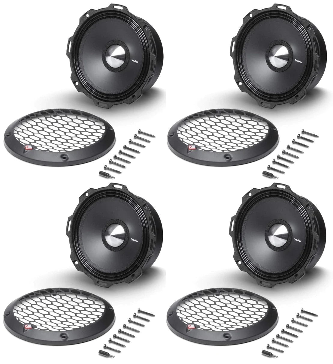 4 Rockford Fosgate PPS4-8 6.5" 1000 Watt 4-Ohm Midrange Car ...