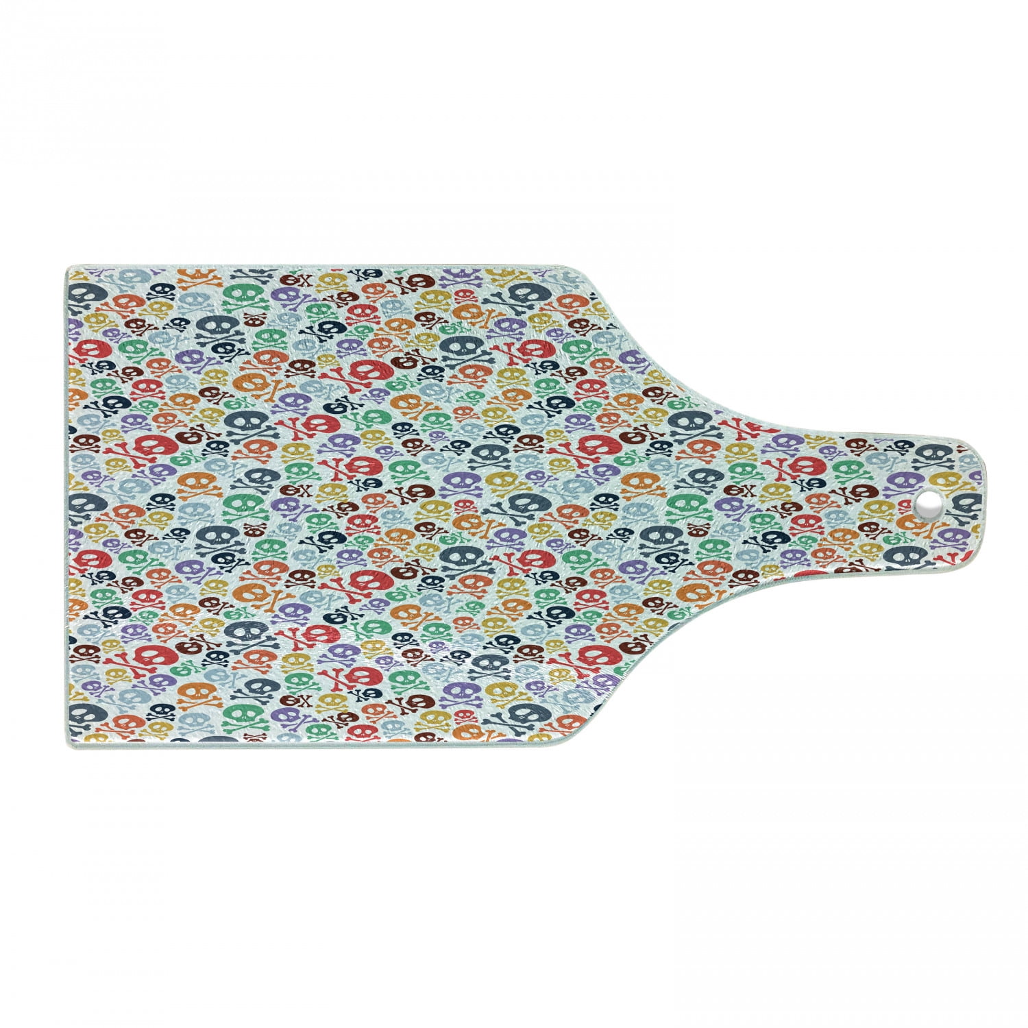Skull Cutting Board, Halloween Themed Colorful Skulls and Crossbones ...