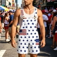 American Flag Bib Overalls for Men Loose Fit Overalls Shorts Patriotic ...