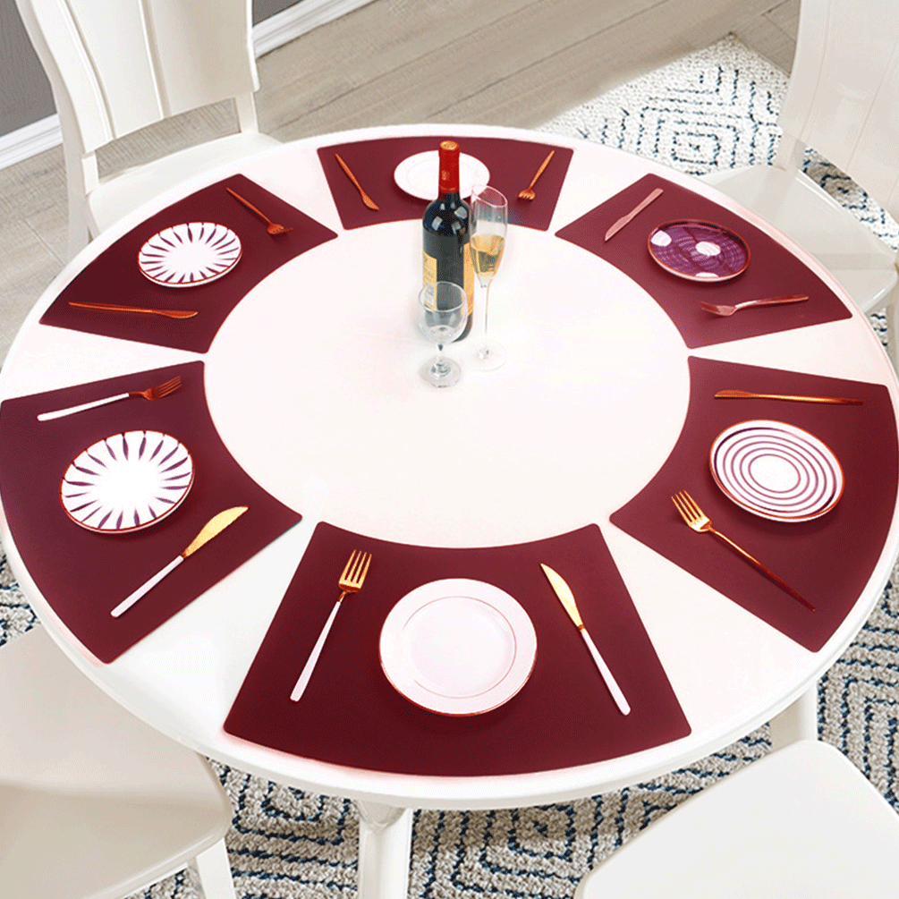 Table Placemats Set Of 6 Placemats For Dining Table PU Heat Resistant 