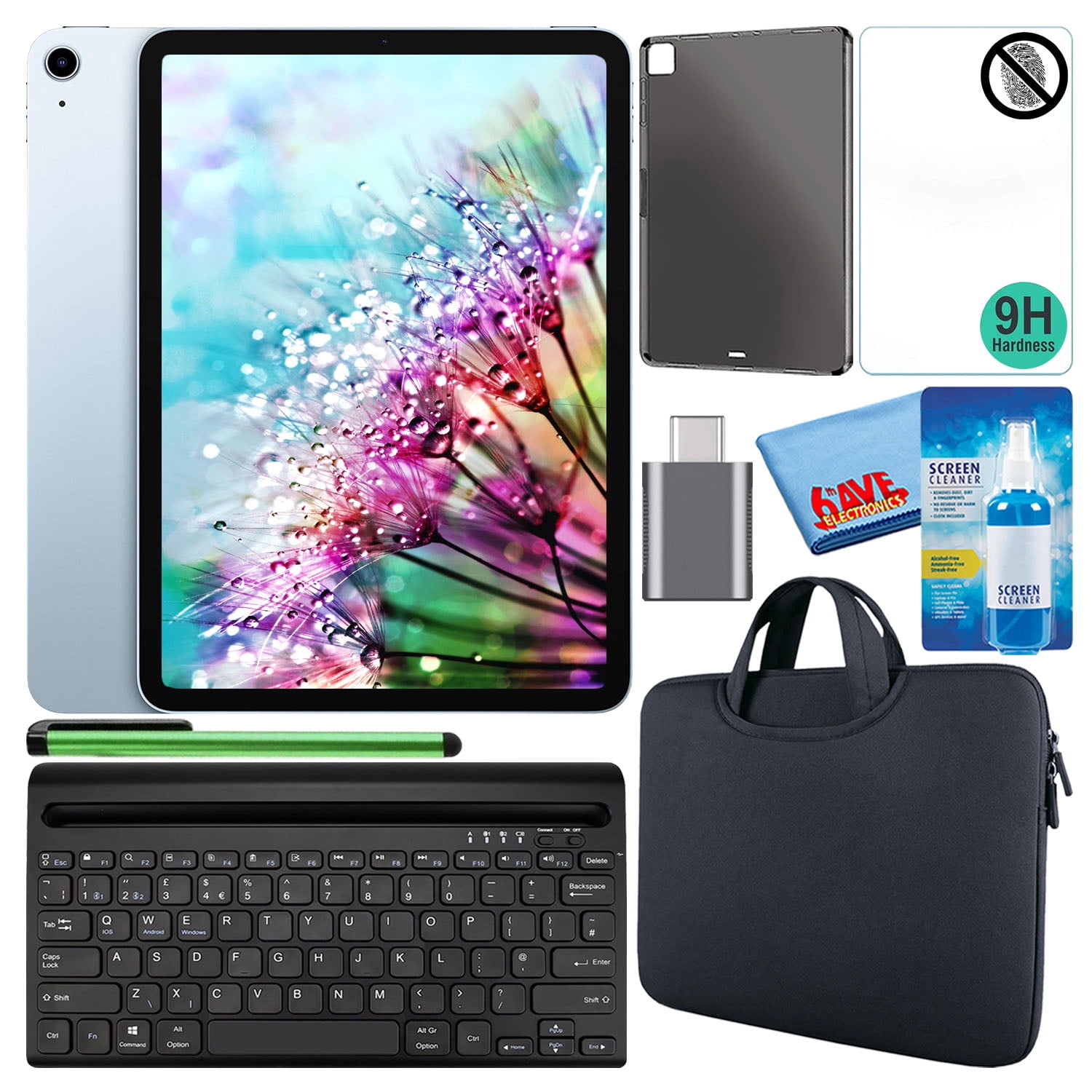 Apple 10.9" iPad Air (2020, 64GB, Wi-Fi, Sky Blue) (MYFQ2LL/A) Bundle ...