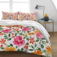 4 Piece Duvet Cover Set Full, Spring Colorful Blossom Flower Soft ...