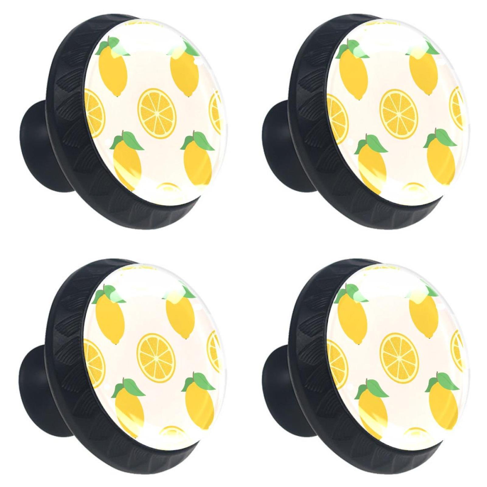 4 Pcs Lemon Knobs for Kitchen Cabinet Cupboard Dresser Bookcase Drawer Pulls Handles Round Home ...