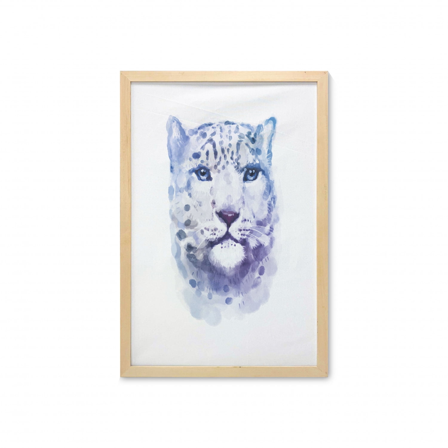Animal Wall Art with Frame, Big Wild Cats Themed Print Watercolor Style ...