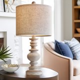 "Oneach 20"" Retro Farmhouse Resin Table Lamps for Bedroom, Living Room ...