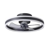 FINE MAKER 20" Chandelier with Fan, 3 Speed 3 Color LED, Remote, Black ...