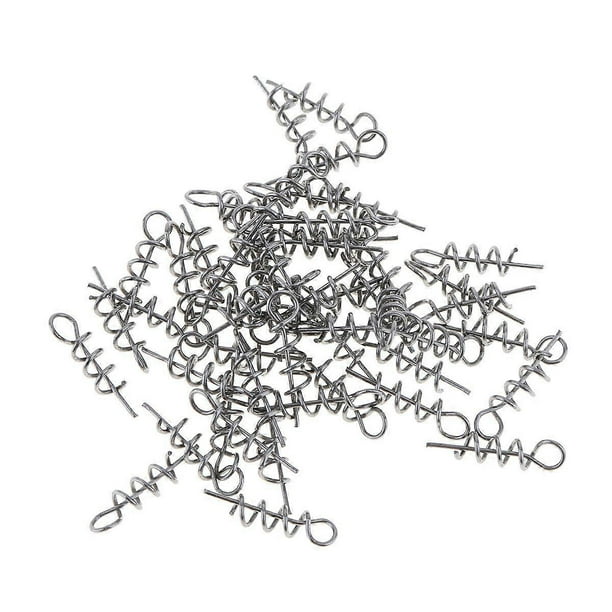100Pcs Spring Twist Lock Fishing Hook Centering Pin for Soft Lure Bait ...