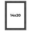 14x20 - 14 x 20 Contemporary Black Solid Wood Frame with UV Framer's ...