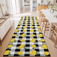 Cartoon Dot Lemon on Buffalo Plaid Rectangle Area Rug 2x6ft,Living Room ...