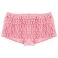 YONGHS Women Lace Ruffle Frilly Knickers Panties Underwear Booty Shorts Pumpkin Bloomers Pink M ...