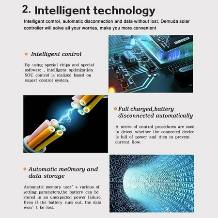 Solar Controller Handy Installation LCD Intelligent Dual Display ...
