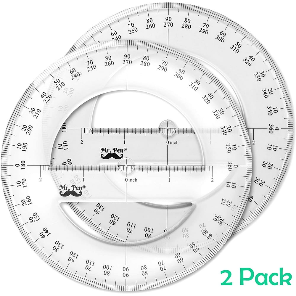 Mr. Pen- Protractor, Pack of 2, Protactor 360 Degree, Protractor Set ...