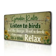 Dyenamic Art She Shed Rules Metal Sign Yellow Aluminum Garden Decor 8 ...