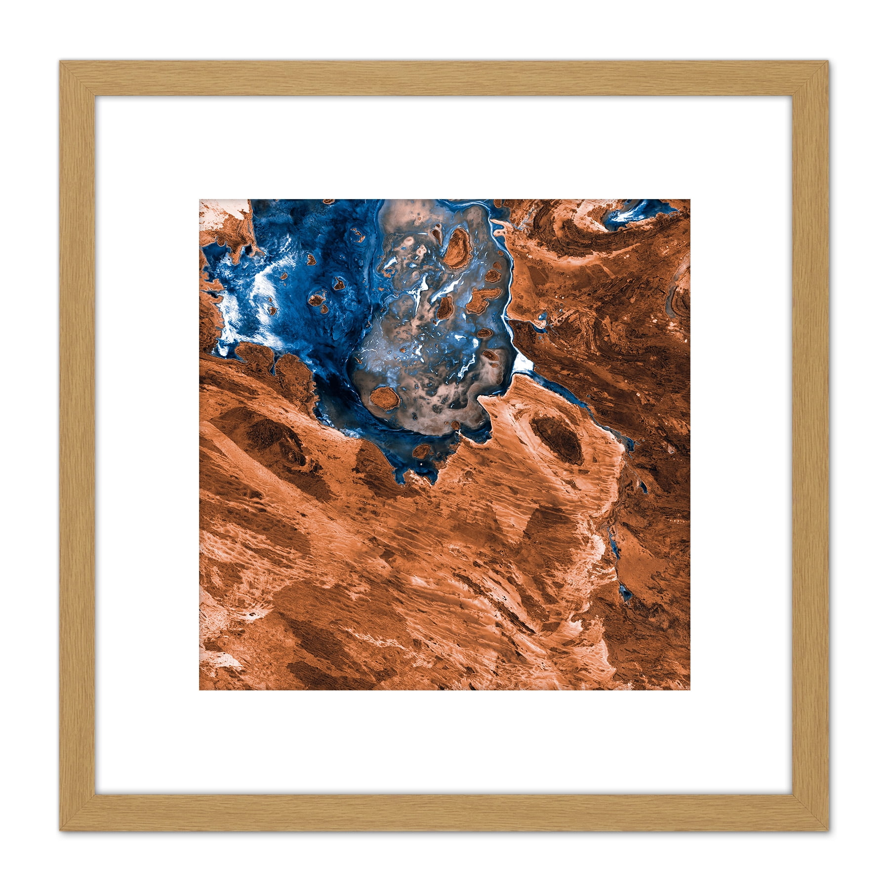 Abstract Rocks Sky Swirl 8X8 Inch Square Wooden Framed Wall Art Print ...