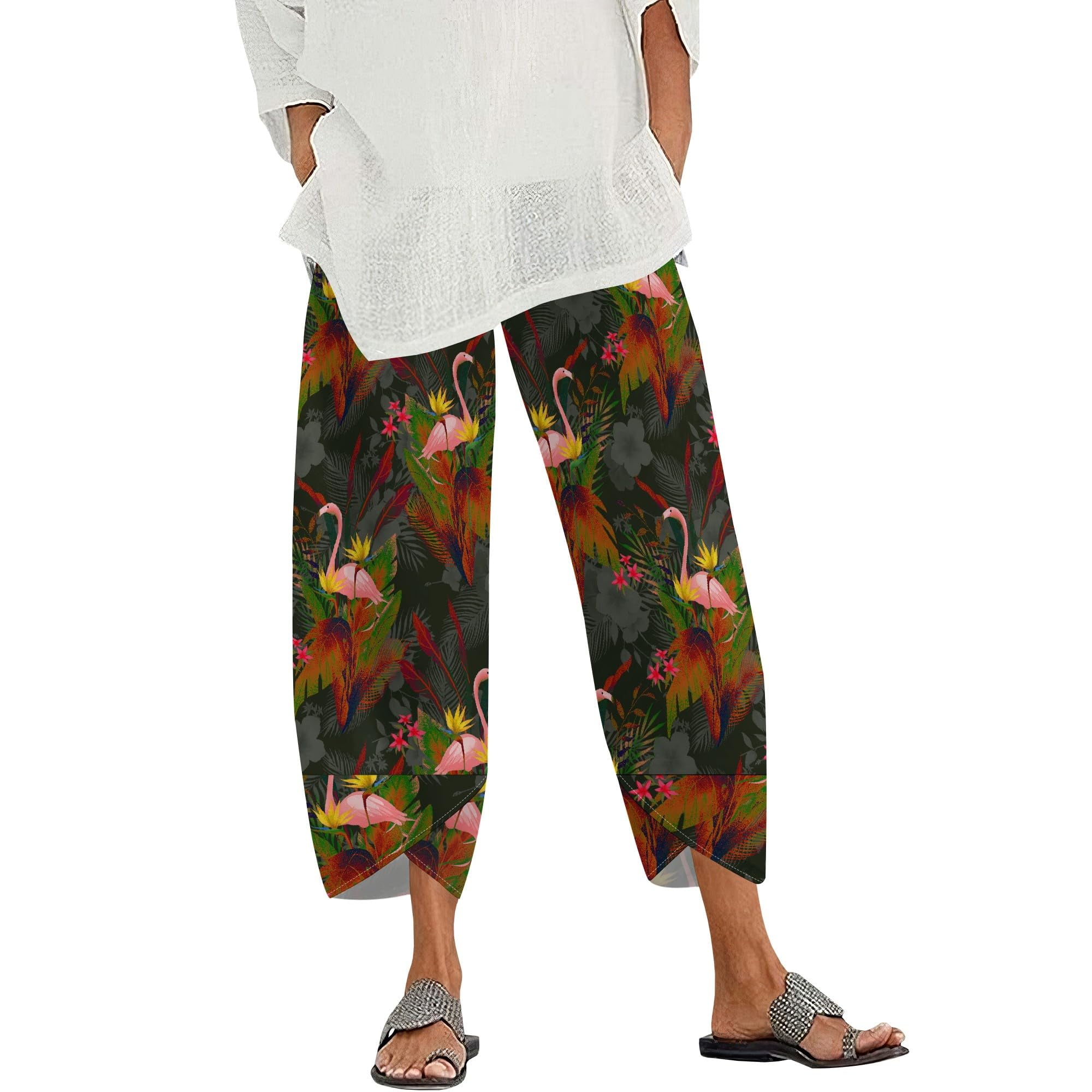 Pantalones capris Medlor 2025 con estampado de verano para mujer ...