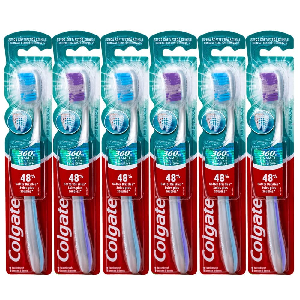 Colgate 360 Enamel Health Sensitive Toothbrush, Compact Head, Extra ...