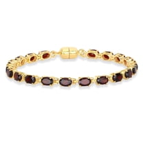 Genuine Garnet Tennis Bracelet in 925 Sterling Silver 11.22 Carat Oval ...