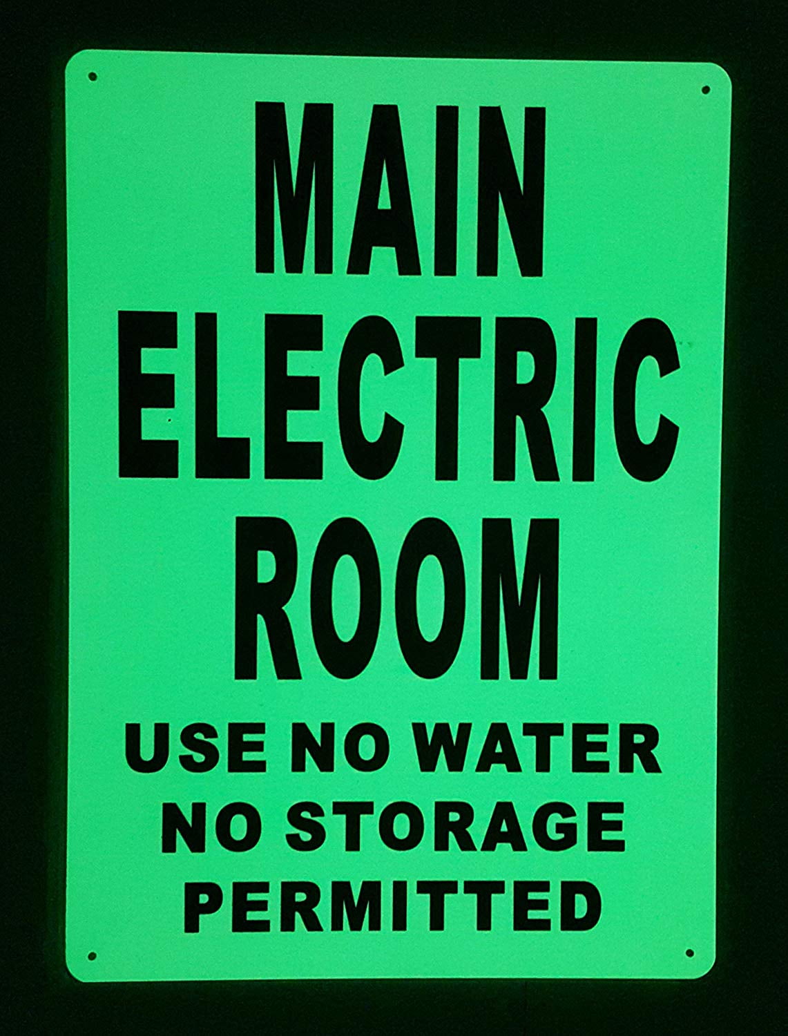 MAIN ELECTRIC ROOM SIGN GLOW IN THE DARK (HEAVY DUTY,ALUMINUM SIGN ...