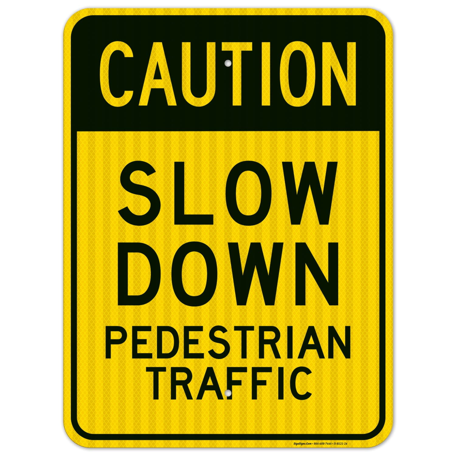 Caution Slow Down Pedestrian Traffic Sign, - Walmart.com