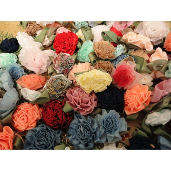 Charmed Handmade Satin Organza Ombre Flower 1 3/4"; 50 pieces - Walmart.com