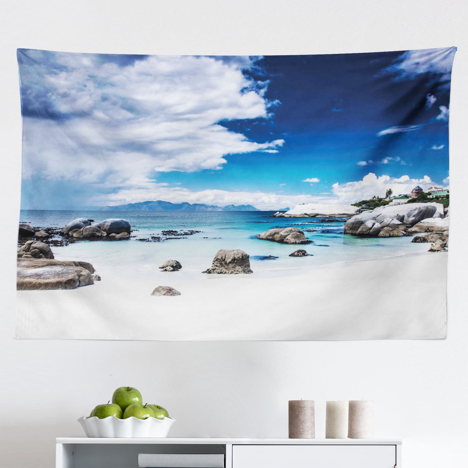 Ocean Tapestry, Watercolor Style Illustration of Storm Waves on White ...