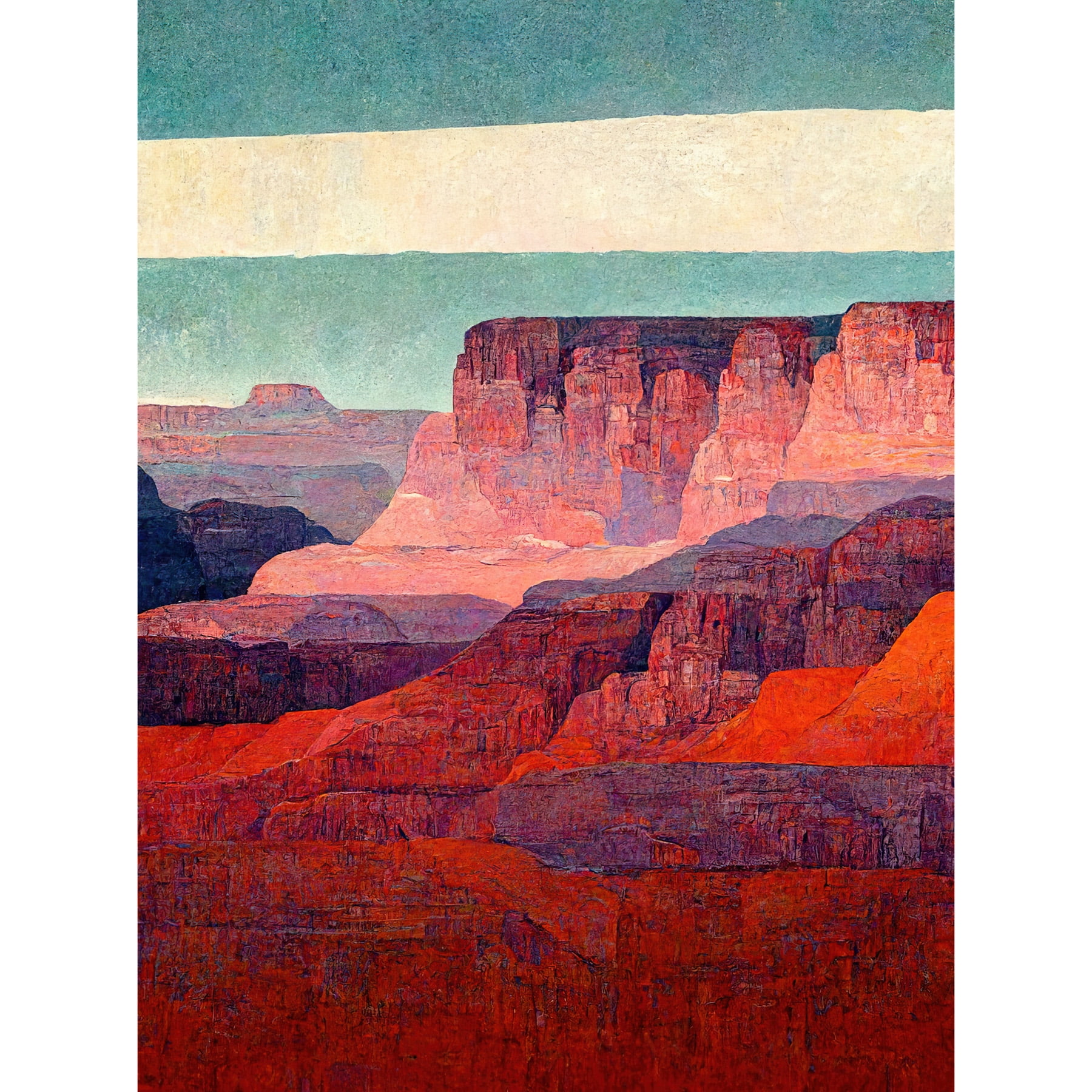 Modern Abstract Grand Canyon Style Arizona Landscape Painting Unframed ...