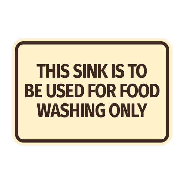 Signs ByLITA Classic Framed This Sink is to be Used for Food Washing ...