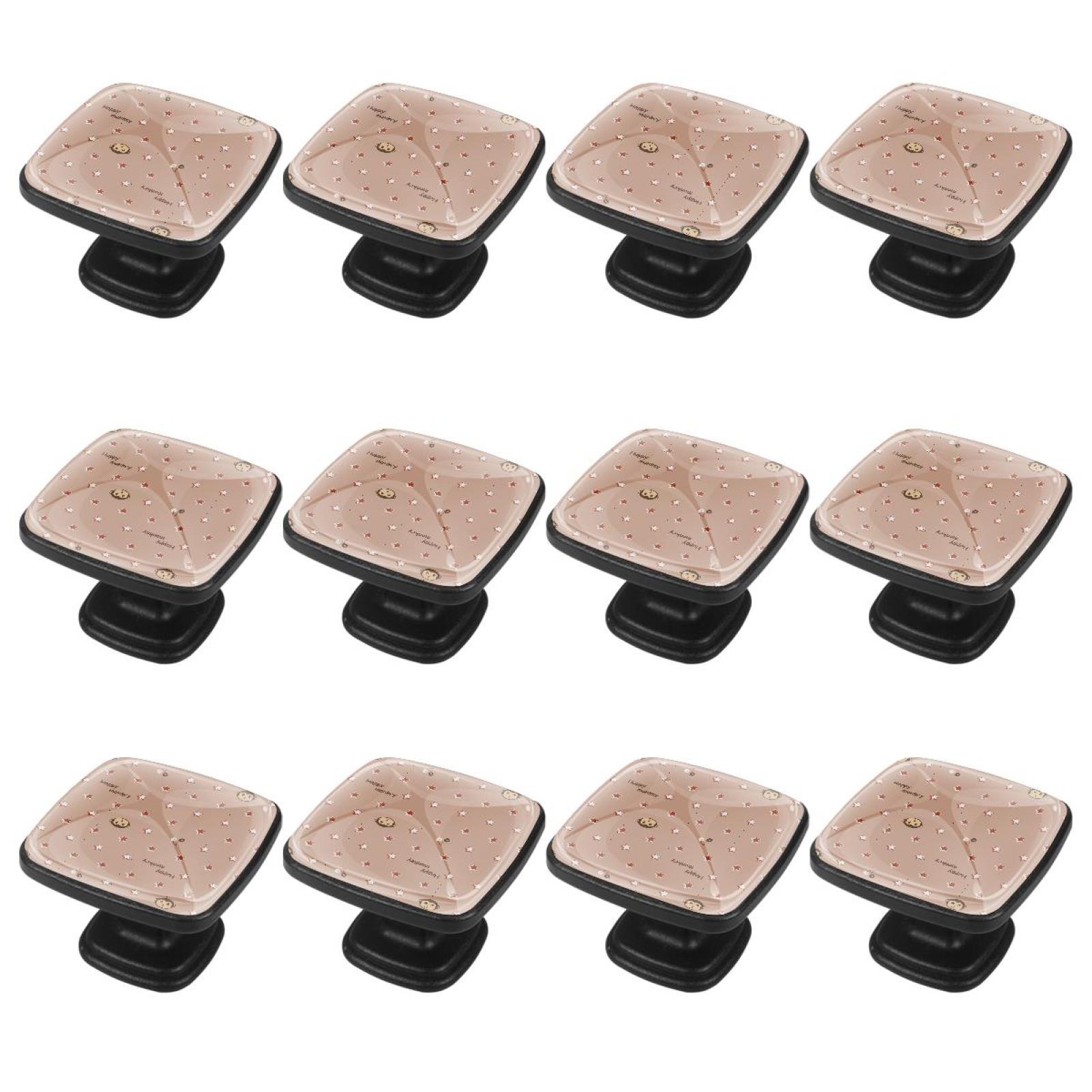 12 Pcs Cabinet Handle Drawer Pulls Monkey Knobs with Screws Square ...