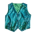 Boys Girls Sequin Dance Performance Vest, Slim Fit Glitter Sleeveless ...