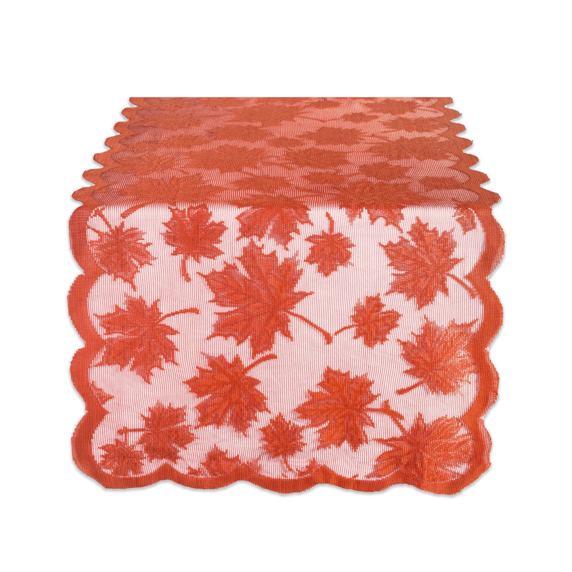 Design Imports Lace Maple Leaf Table Runner - Spice - 18 X 72 ...