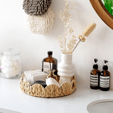 Scalloped Edge Round Tray, Serving Tray with Built-in Handles ...