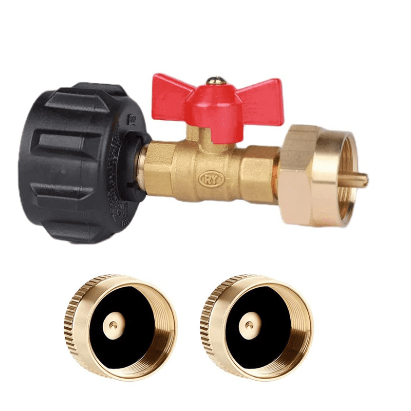 2x BRASS CAPS small tank cylinder Lp Gas Heater Refill 1 LB Propane ...