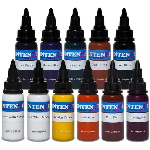 Intenze Color Tattoo Ink Sets 1 oz 11 Primary Colors or Light Colors ...