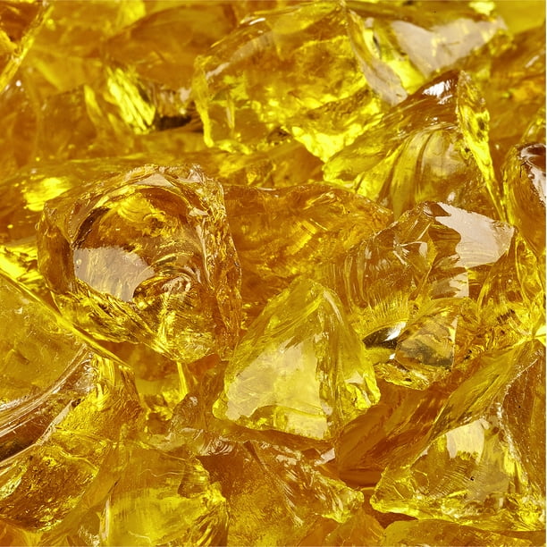 Sunflower Yellow Crushed Fire Pit Glass | 1/2”-3/4”, 10 lbs - Walmart.com