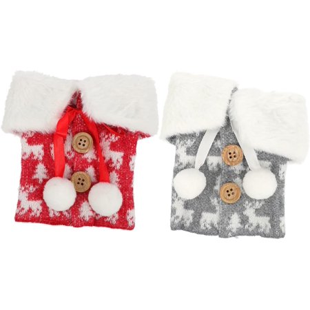 2 Piece Christmas Bottle Set Christmas Wine Cover Santa Wine Cover Red ...