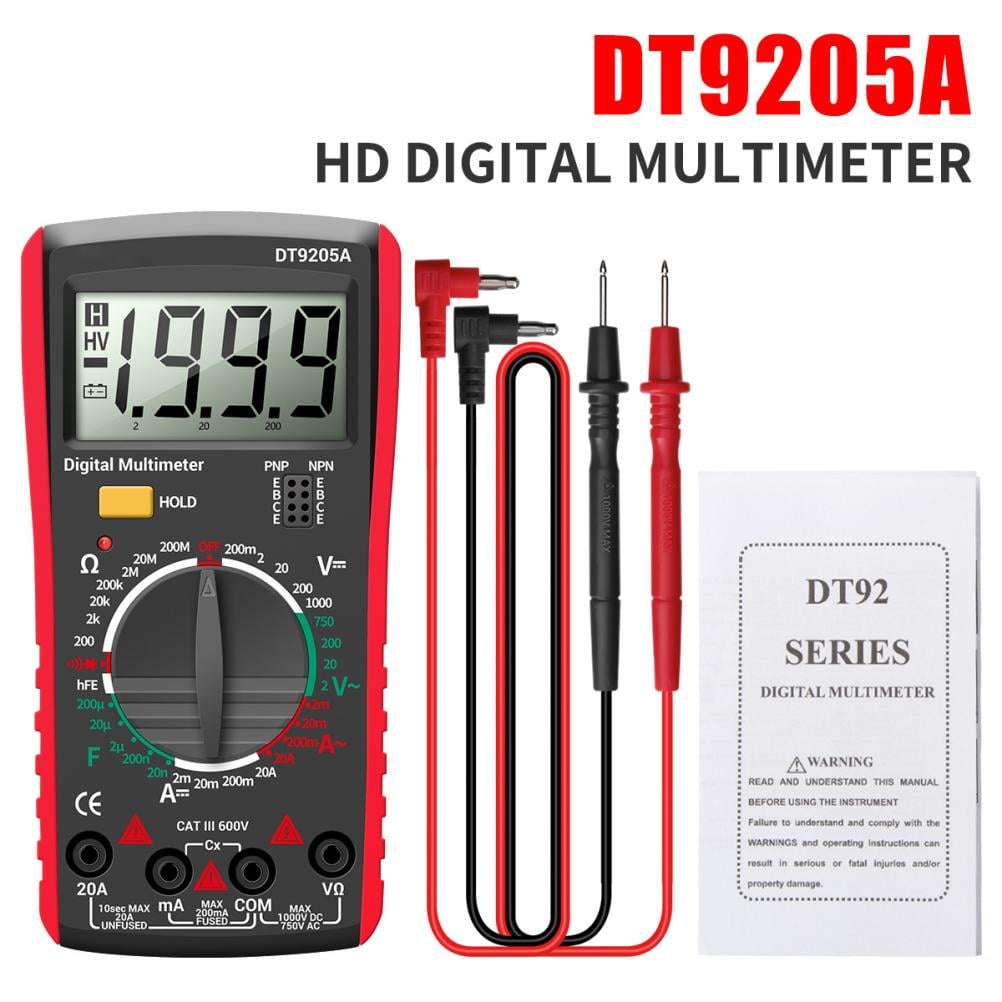 TureClos DT-9205A Multimeter Tester Digital Multimeter Hand Held LCD ...