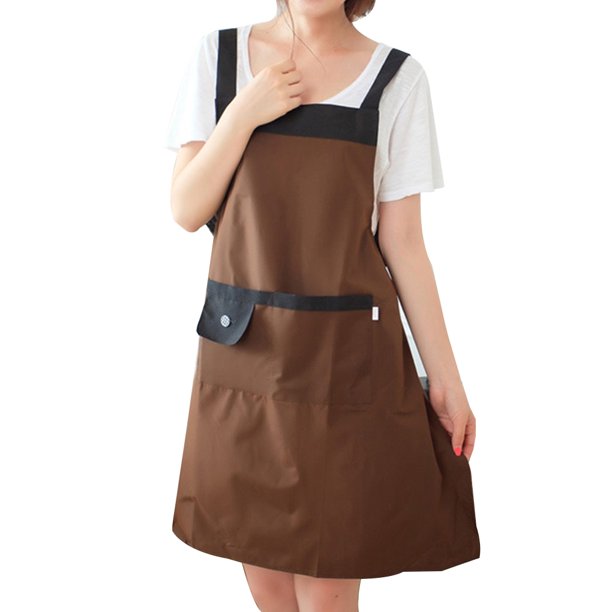 Electronicheart Adjustable Plain Apron with Front Pocket Butcher Waiter ...