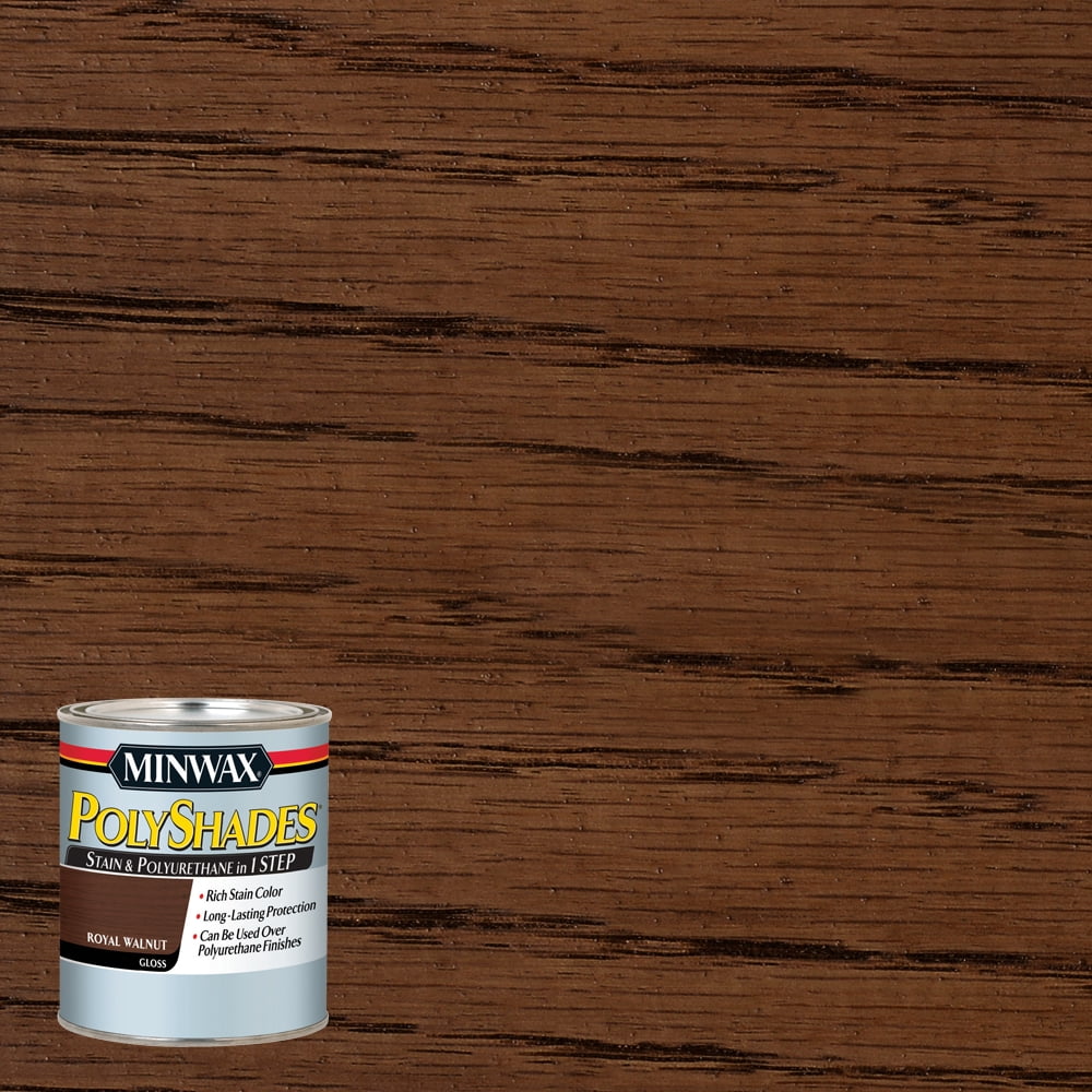 Minwax PolyShades, Gloss, Royal Walnut, 1/2 Pint - Walmart.com
