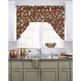 Brown Fall Mushroom Swag Valances for Windows, Dark Farmhouse Botanical ...