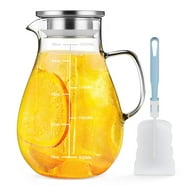 Umien Reusable 50 oz Clear Plastic Carafe with Sealed Flip Top Lid ...