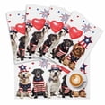 American Patriotic Dog Placemats Set of 4,Wipeable Washable Table Mats ...