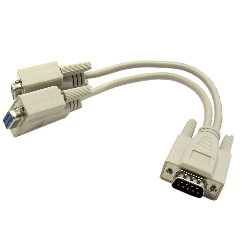 AYA 1Ft (1 Foot) DB9 Male Serial to Dual DB9 Female Serial Splitter ...