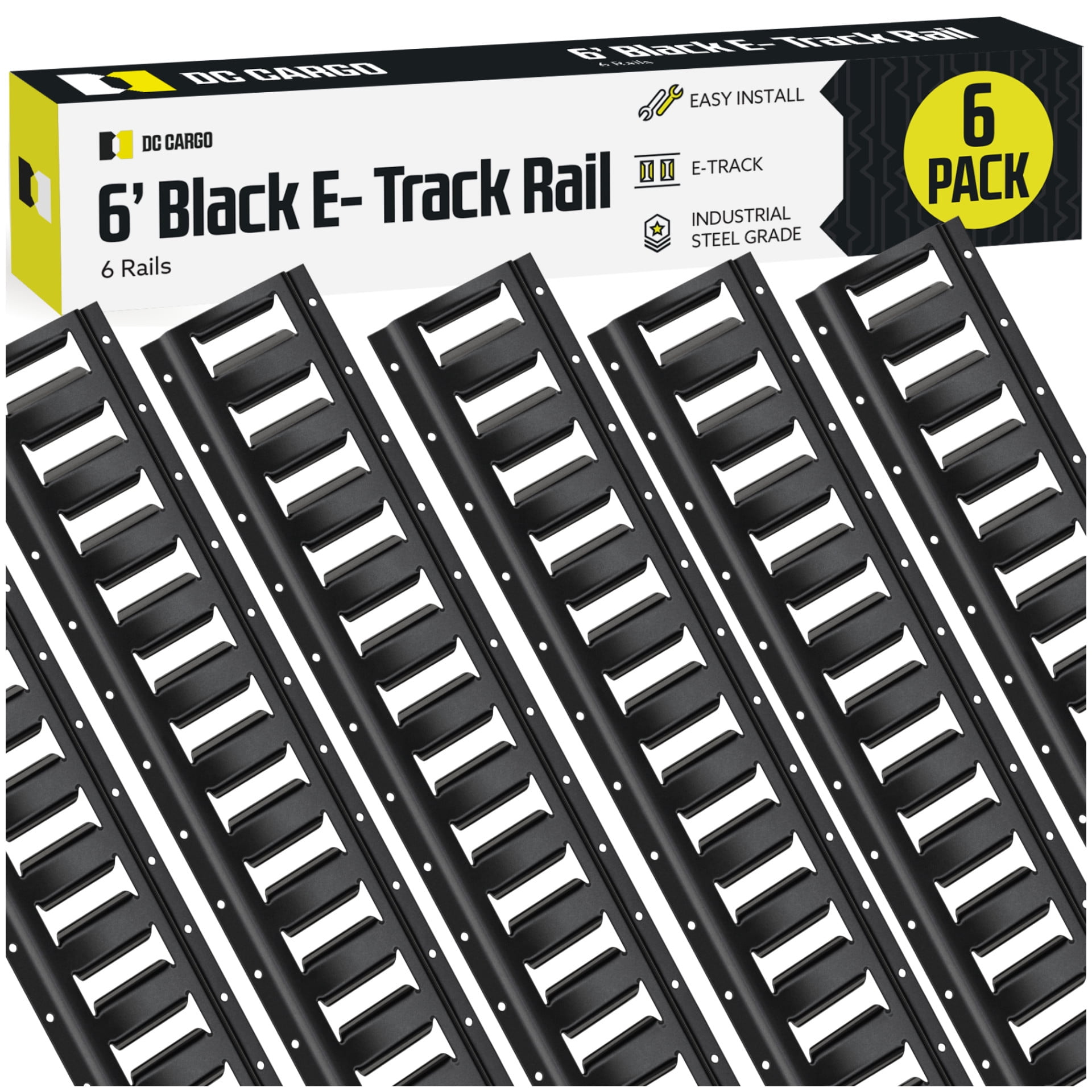 DC Cargo Etrack Rails 6' Horizontal Black Powder Coated E Track Rail 6 ...