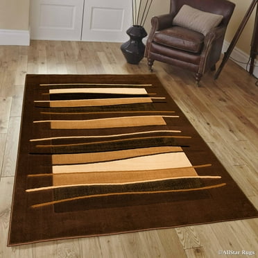 Allstar Brown Modern Contemporary Casual Brown Area Rug (7' 10" x 10' 2 ...